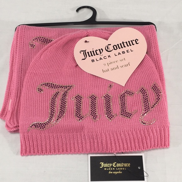 Juicy Couture | Accessories | Juicy Couture Black Label Scarf Beanie ...